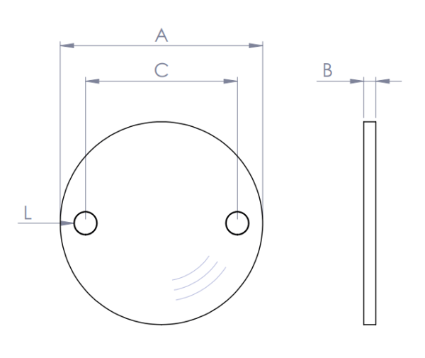 Edelstahl Ankerplatte mit 2 Bohrungen, ohne Fase, Rundschliff oder Längsschliff, V2A / V4A ...